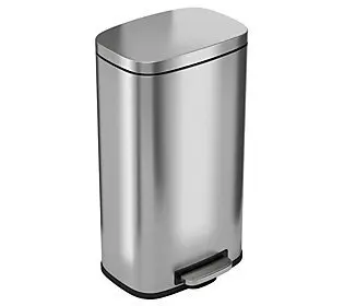 ITOUCHLESS Softstep 8-gal Stainless Steel Step Rash Can - Silver
