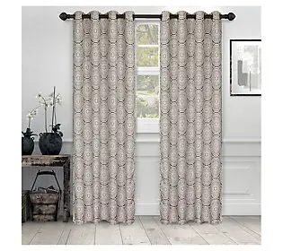 SUPERIOR Eminence Jacquard Grommet Curtain 2 P Nels, 52 X 63 - One-color