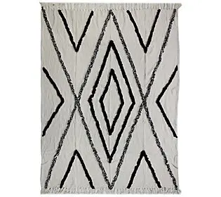 OX BAY TRADING CO. Ox Bay Grayscale Diamonds Throw Blanket