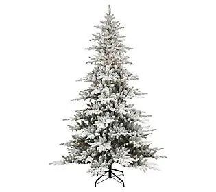 PULEO INTERNATIONAL Puleo Pre-lit 7.5' Flocked Utah Fir Artificial Hristmas Tree - One-color