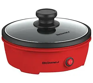 ELITE Gourmet 8.5' Personal Electric Skillet W/ Glass Lid - One-color