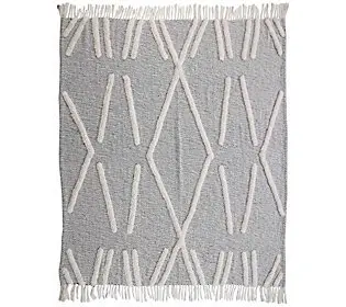 OX BAY TRADING CO. Ox Bay Crossing Lines Throw Blanket - One-color