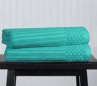 SUPERIOR Cotton 2-piece Absorbent Textured Bath Towel Set - One-color