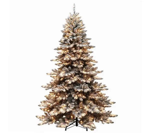 PULEO INTERNATIONAL Puleo 9' Flocked Royal Majestic Spruce Christma S Tree - One-color