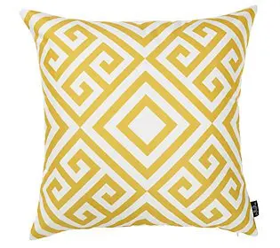 HOMEROOTS Yellow/white Printed Decorative Throw Pillow Cover - One-color