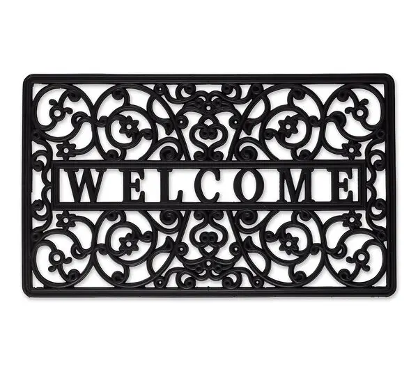 DESIGN IMPORTS Welcome Scroll Rubber Doormat