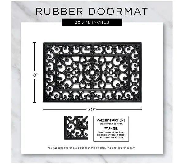 DESIGN IMPORTS Welcome Scroll Rubber Doormat