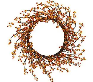 NEARLY NATURAL 24' Sweet Bitter Wreath By - One-color