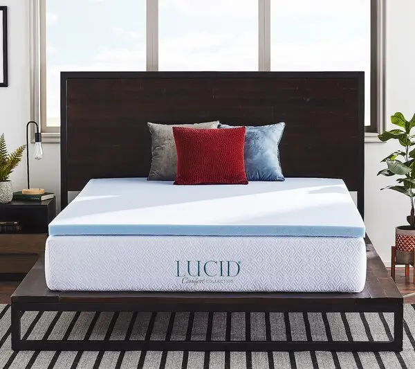 LUCID Comfort Collection 2' Gel Memory Foam Top Per Queen - One-color