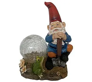 SANTA'S WORKSHOP Swi Garden 9' Solar Garden Gnome - One-color