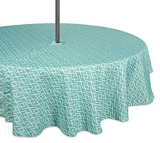 DESIGN IMPORTS Diamond Outdoor Tablecloth W/ Zi Pper 60' Round - One-color