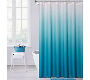 DAINTY HOME Printed Ombre Waffle Texture Shower Curtain - One-color