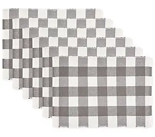 DESIGN IMPORTS Set Of 6 Buffalo Check 13' X 19' Placemats - One-color