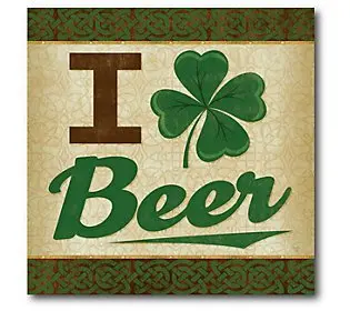 COURTSIDE MARKET I Love Beer 12x12 Canvas Wall Art - One-color