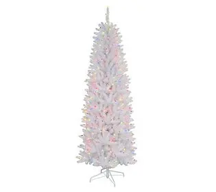 PULEO INTERNATIONAL Puleo Pre-lit 6.5' Pencil White Fraser Fir Chri Stmas Tree - One-color