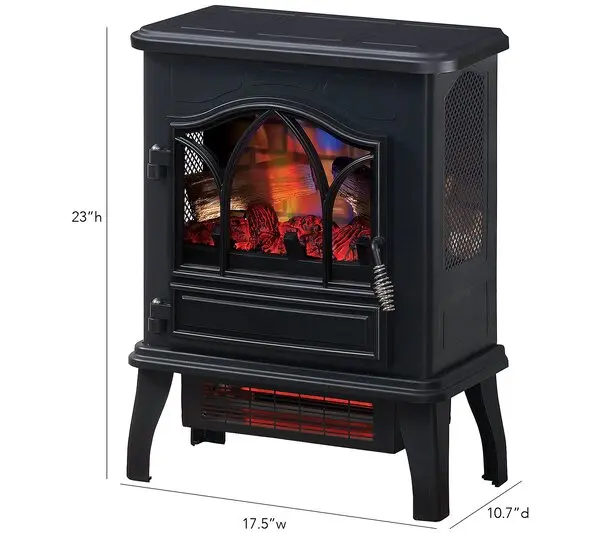 DURAFLAME 3d Infrared Stove Heater W/ Adjustabl E Flame Effect