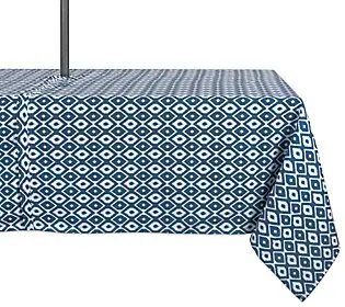 DESIGN IMPORTS Ikat Outdoor Tablecloth W/ Zippe R 60' X 84 - One-color