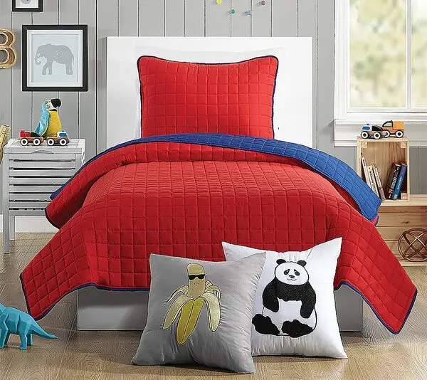 QVC Urban Playground Ayer Twin Quilt Set 2-piece - One-color