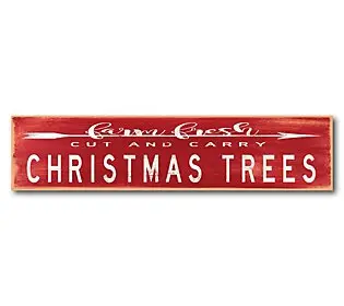 COURTSIDE MARKET Farm Fresh Christmas Trees 7x3 Porch Sign - One-color