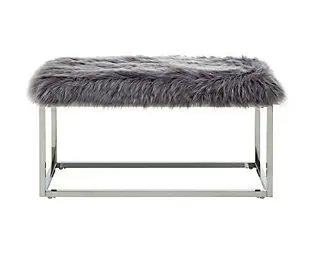 QVC Faux Fur Metal Frame Bench
