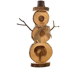GALLERIE II Log Snowman Figure Small - One-color