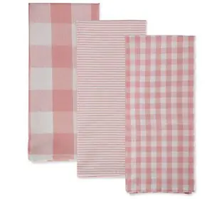 DESIGN IMPORTS Mixed Check Kitchen Towel Set Of 3 - One-color