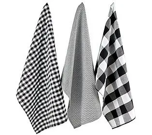 DESIGN IMPORTS Mixed Check Kitchen Towel Set Of 3