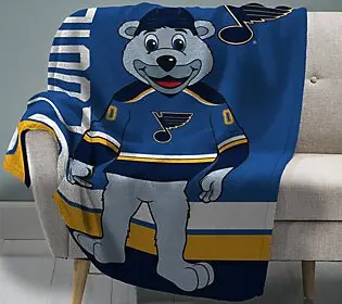 SLEEP SQUAD Nhl St. Louis Blues Louie 60' X 80' Throw Blank Et - One-color