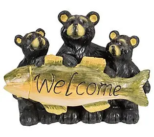 NORTHLIGHT 10' Bear Family Trio Welcome Sign Ou Door - One-color