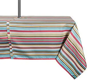 DESIGN IMPORTS Summer Stripe Tablecloth W/ Zipp Er 60' X 120 - One-color