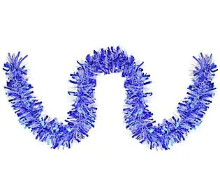 NORTHLIGHT 50' Blue And White Wide Cut Christmas Tinsel Ga Rland Unlit - One-color