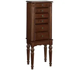 POWELL Lightly Distressed Deep Cherry-finishedj Ewelry Armoire - One-color