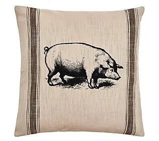 C&F HOME Pig Feed Sack Pillow - One-color