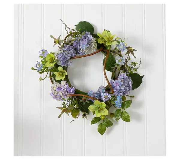 NEARLY NATURAL 20' Hydrangea Wreath By