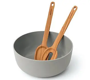 BERGHOFF Leo 3-piece Bamboo Salad Bowl Set With Servers - One-color