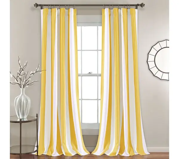 LUSH DECOR Wilbur Stripe Room Darkening 52'x84' Window Pan Els Lush - One-color