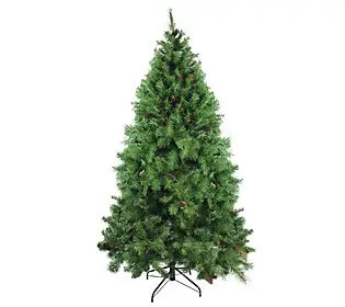 NORTHLIGHT 6.5' Dakota Pine Full Christmas Tree W/pine Cones - One-color