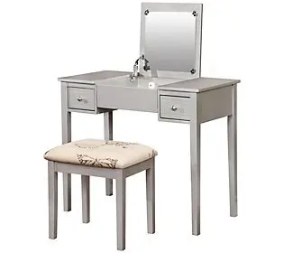 LINON Home April Contemporary Butterfly Vanity T W/ Stool - One-color