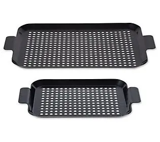 RSVP Set Of 2 Porcelain Coated Grill Toppers - One-color
