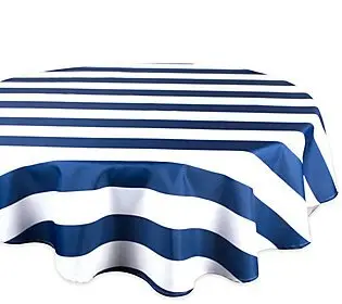 DESIGN IMPORTS Cabana Stripe Outdoor Tablecloth 60' Round - One-color