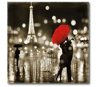 COURTSIDE MARKET A Paris Kiss 16x16 Canvas Wall Art - One-color