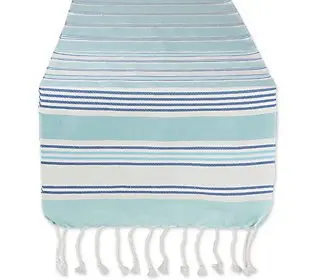 DESIGN IMPORTS 14x72 Tidal Stripe Fouta Table R Unner - One-color