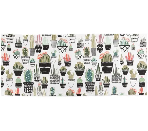 DESIGN IMPORTS 14' X 72' Urban Oasis Cactus Tab Le Runner - One-color