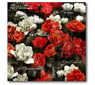 COURTSIDE MARKET Red & White Blooms 16x16 Canva S Wall Art - One-color