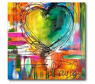 COURTSIDE MARKET Hearts Iii 16x16 Canvas Wall A Rt - One-color