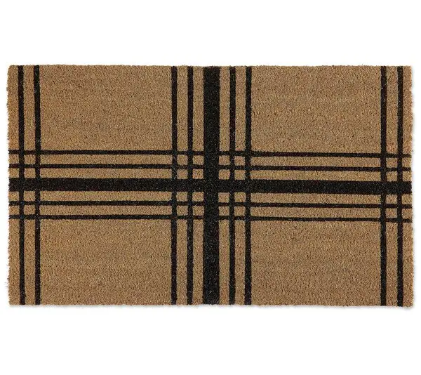 DESIGN IMPORTS Black Farmhouse Plaid Doormat - One-color