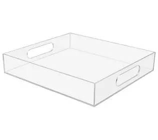 SORBUS 12x12 Acrylic Serving Tray With Handles
