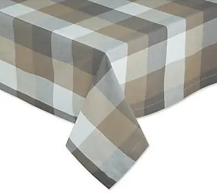 DESIGN IMPORTS 60x84' Tri Color Check Tableclot H - One-color