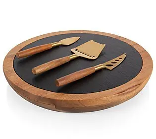 TOSCANA Acacia And Slate Serving Board With Che Ese Tools - One-color