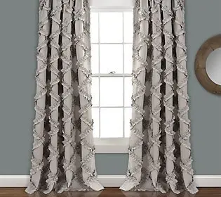 LUSH DECOR Ruffle Diamond 54' X 95' Window Anels - One-color